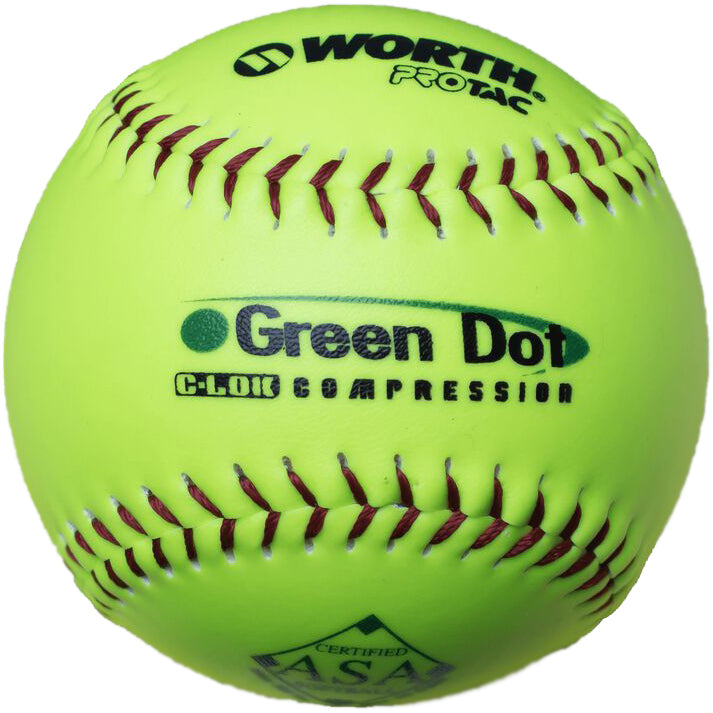 Worth ASA Hot Dot 11" 52/300 Synthetic Slowpitch Softballs: AHD11SY ...